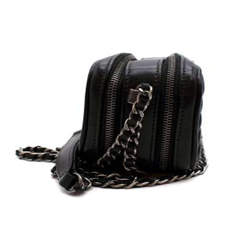 Black Quilted Leather Mini Camera Bag For Sale at 1stDibs