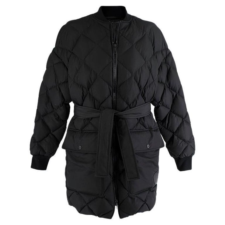 Black quilted longline bomber jacket - FR 38 For Sale at 1stDibs