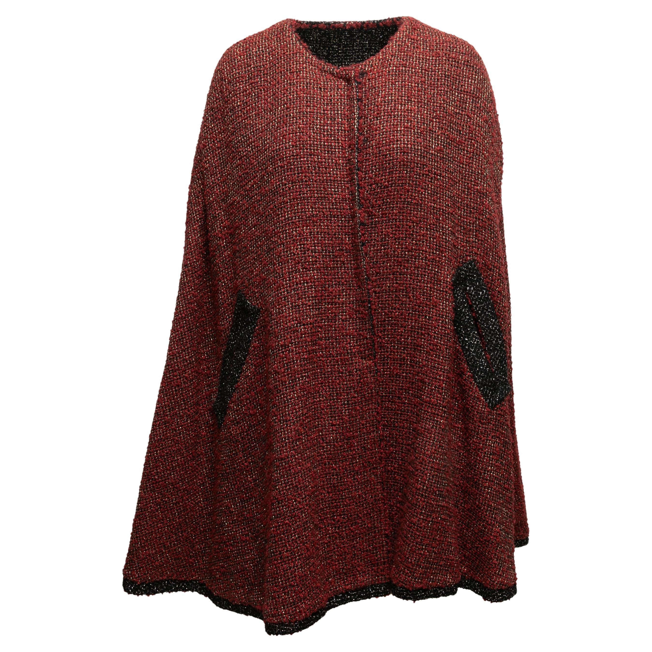 Black and Red Chanel Fall/Winter 2006 Metallic Reversible Cape Size O/S ...