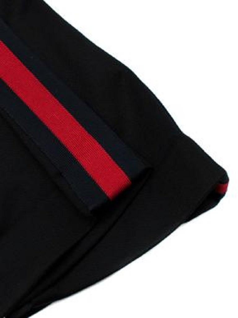 Black and Red Side Stripe Jersey Trousers For Sale at 1stDibs