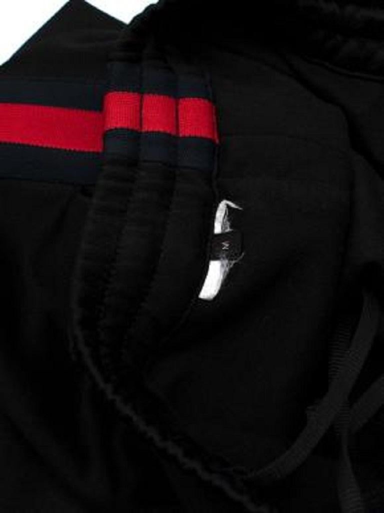 Black and Red Side Stripe Jersey Trousers For Sale at 1stDibs