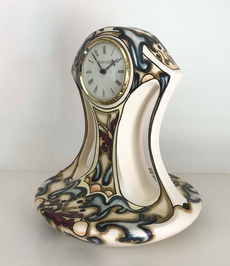 Black Ryden 'Moorcroft' Tube Lined Pottery Mantel Clock, Circa 2003 at ...