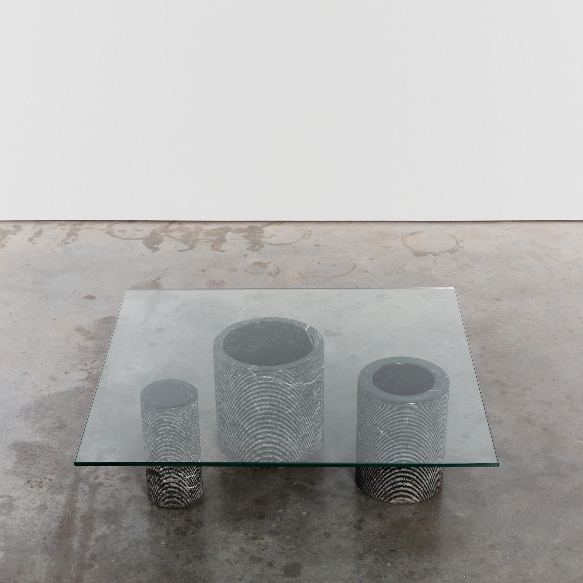 Black Sculptural Marble Coffee Table by Massimo and Lella Vignelli for ...