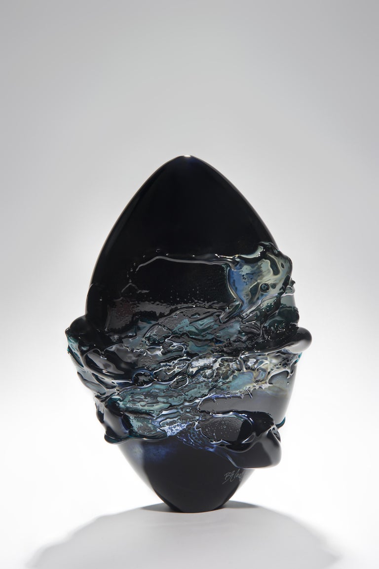Black Sea, a Unique Black, Blue and Metallic Sheen Glass Vase by ...