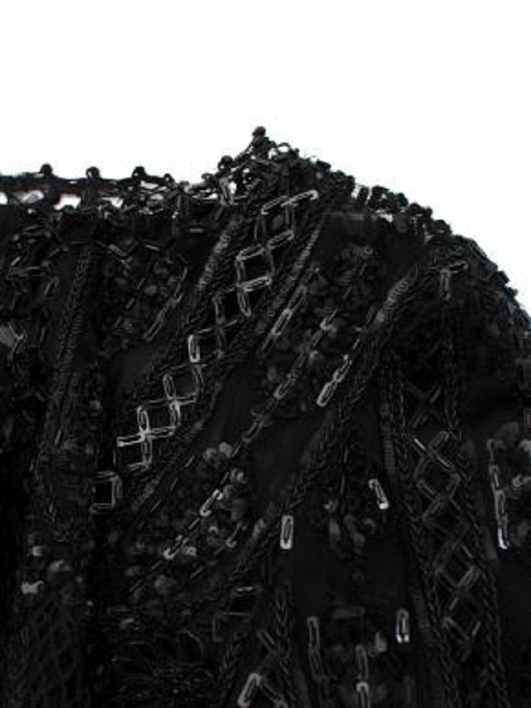 Black Sheer Embellished Sequin Cropped Jacket For Sale at 1stDibs