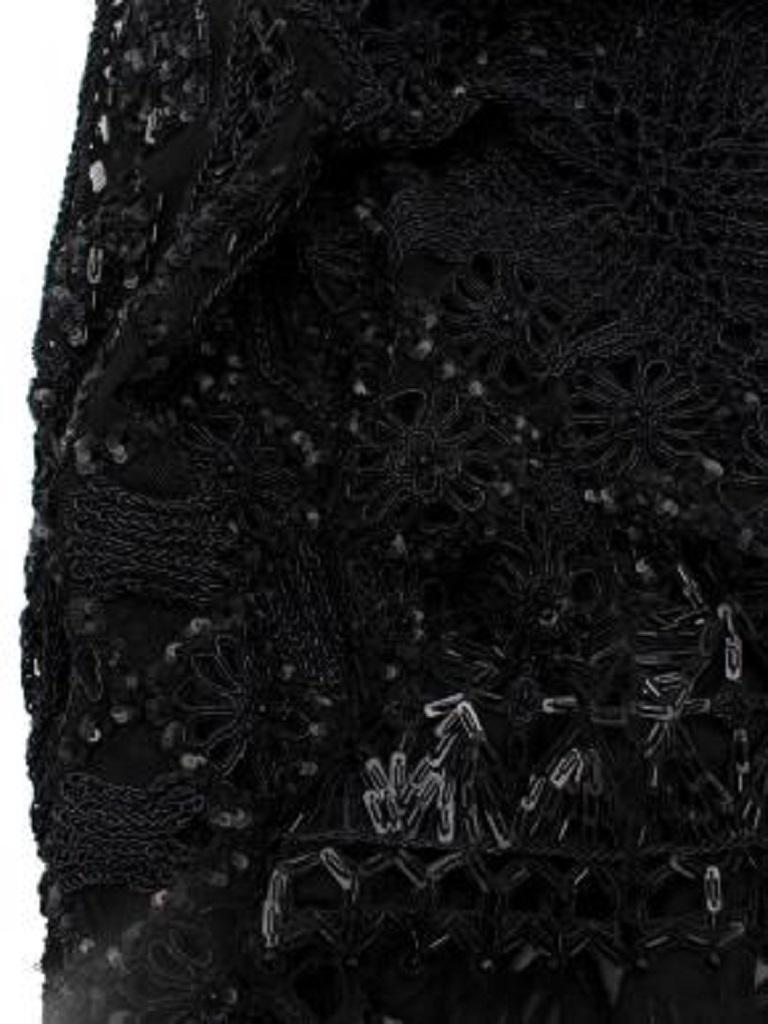 Black Sheer Embellished Sequin Cropped Jacket For Sale at 1stDibs