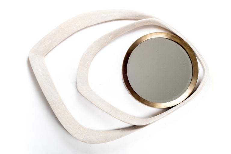 Black Shell Mirror with Bronze-Patina Brass Details by R&Y Augousti For ...