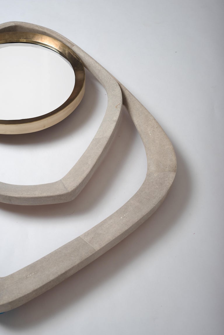 Black Shell Mirror with Bronze-Patina Brass Details by R&Y Augousti For ...