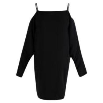 Black Silk Cold Shoulder Mini Dress For Sale at 1stDibs