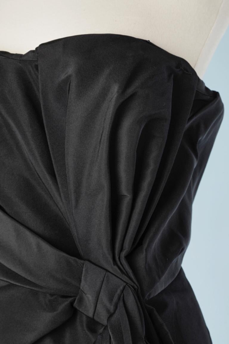 Black silk side drape evening gown Carolina Herrera New-York For Sale ...