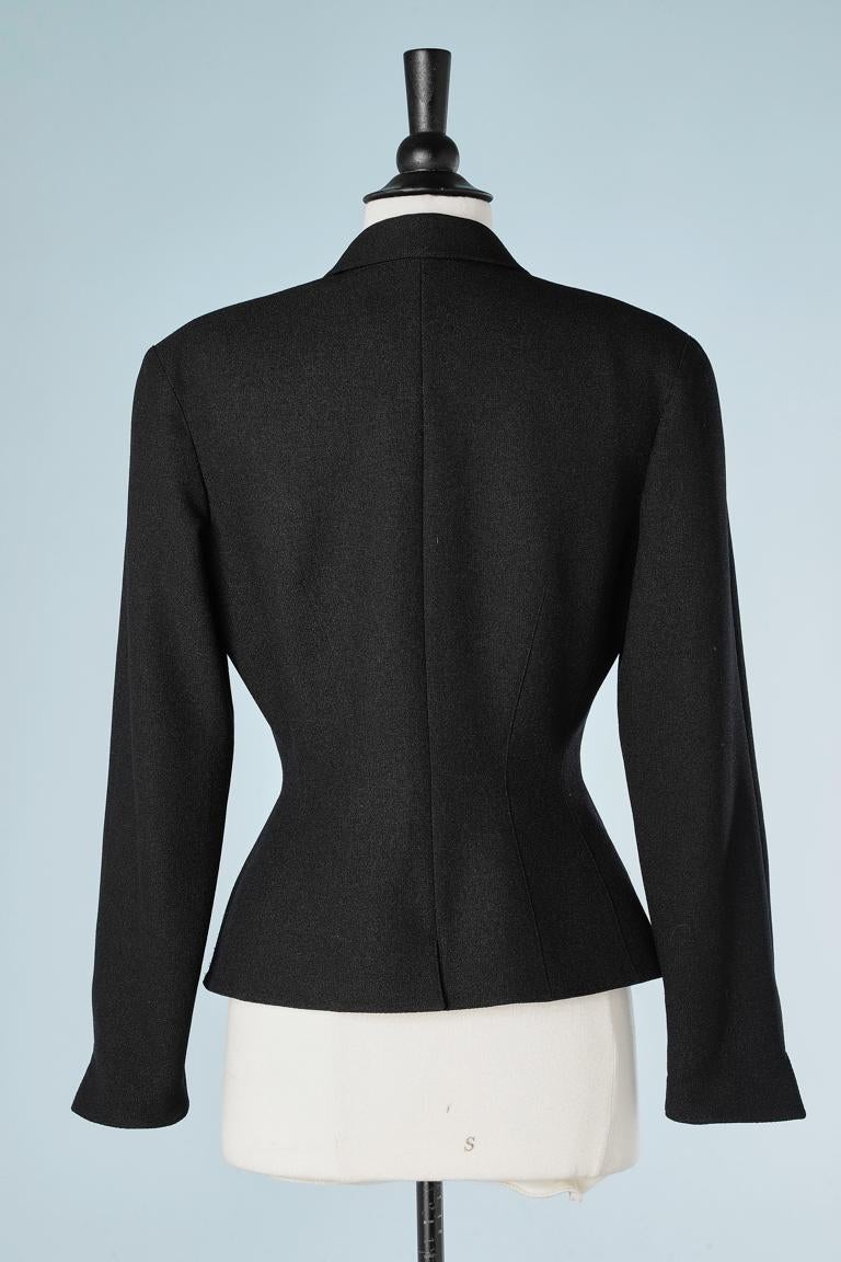 Black single-breasted jacket with snap Mugler For Sale at 1stDibs