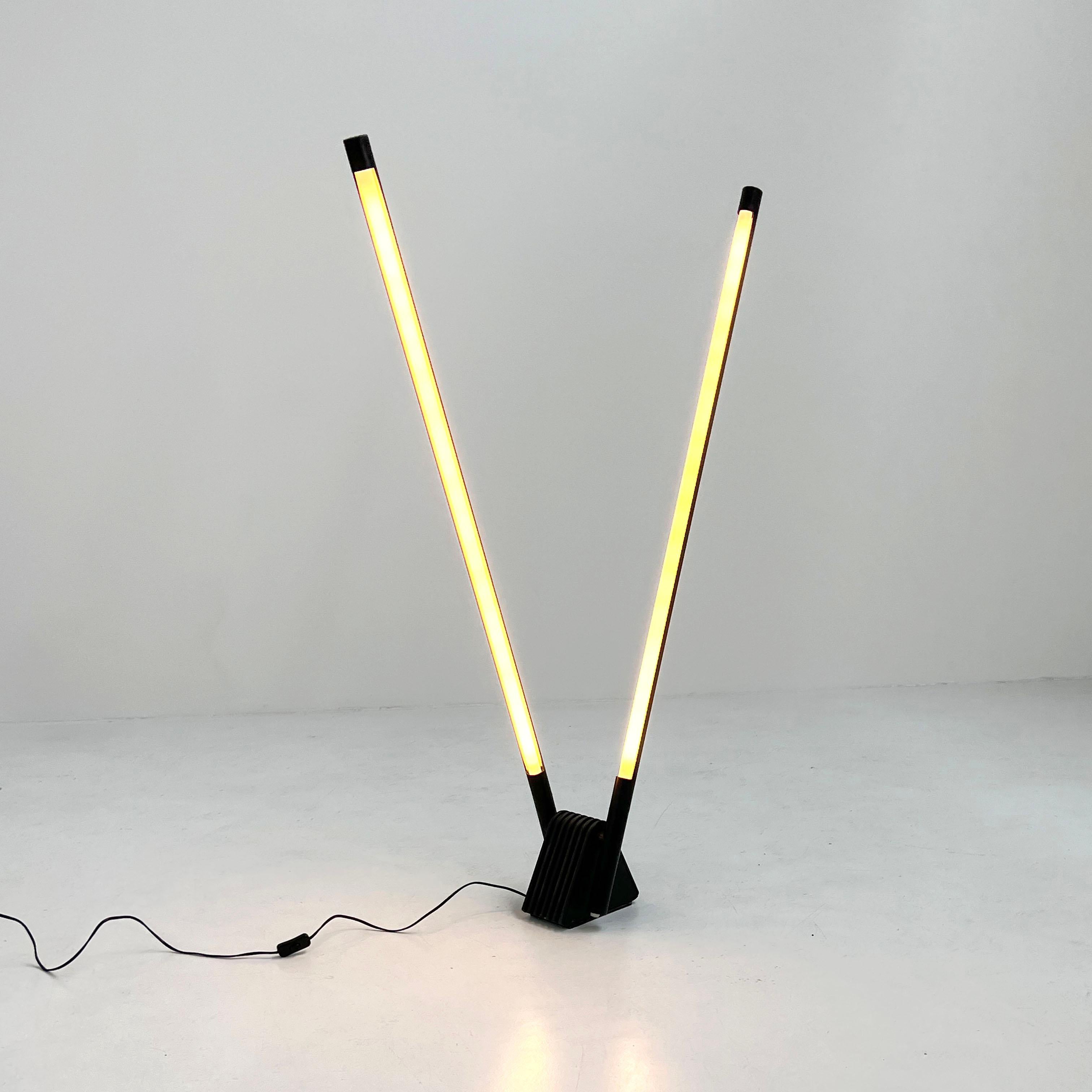 Black Sistema Flu Floor Lamp by Rodolfo Bonetto for Luci Italia, 1980s ...