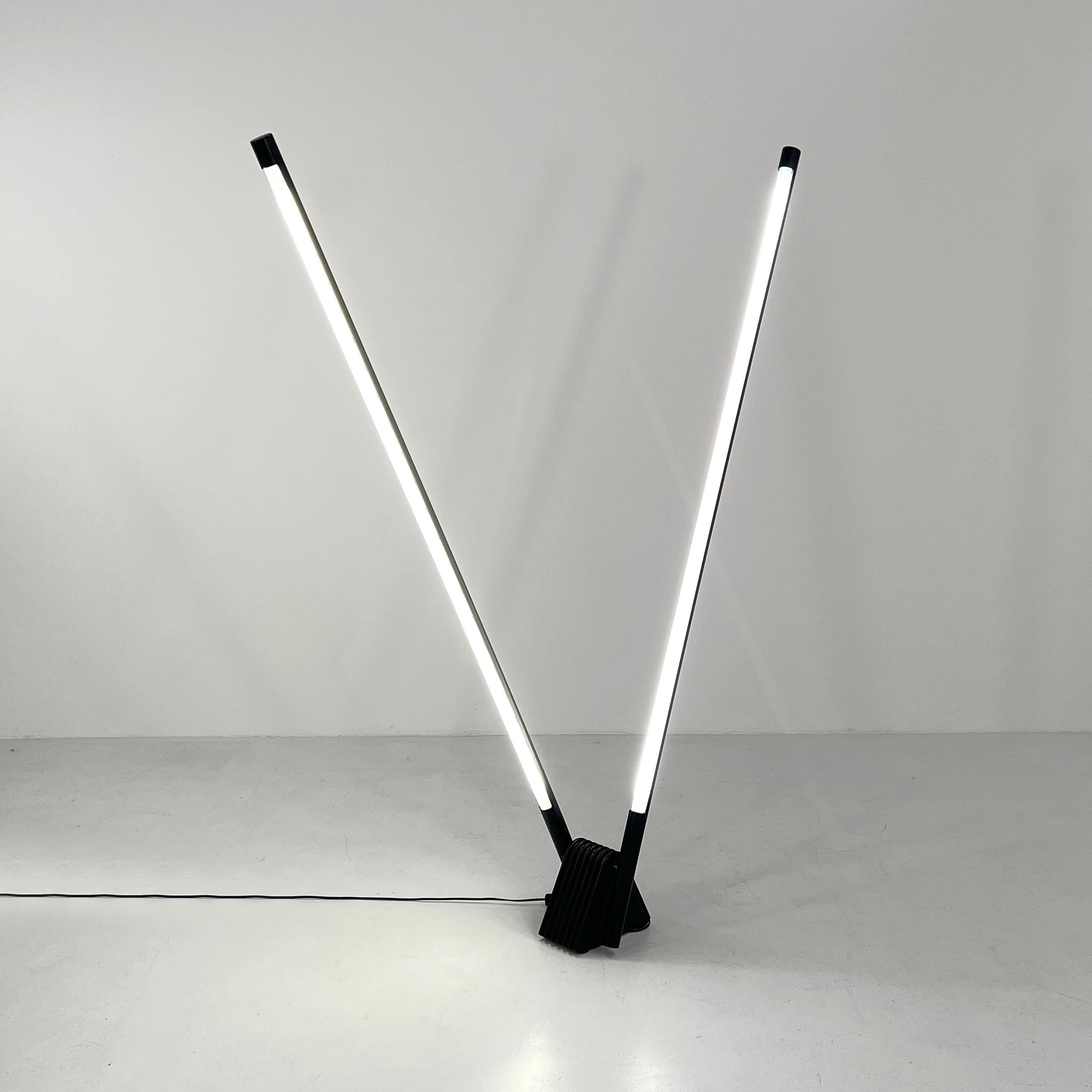 Black Sistema Flu Floor Lamp XL by Rodolfo Bonetto for Luci Italia ...