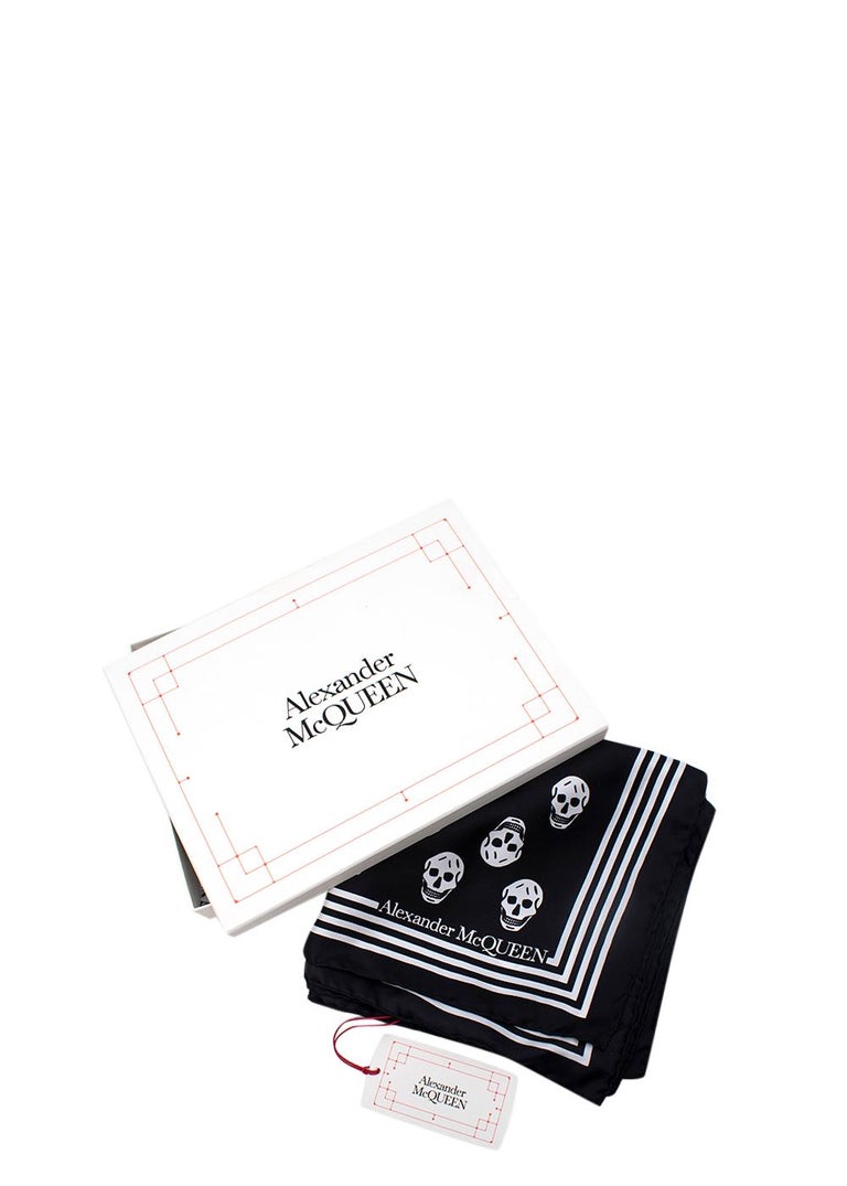 Black Skull Biker Silk Scarf 90 at 1stDibs