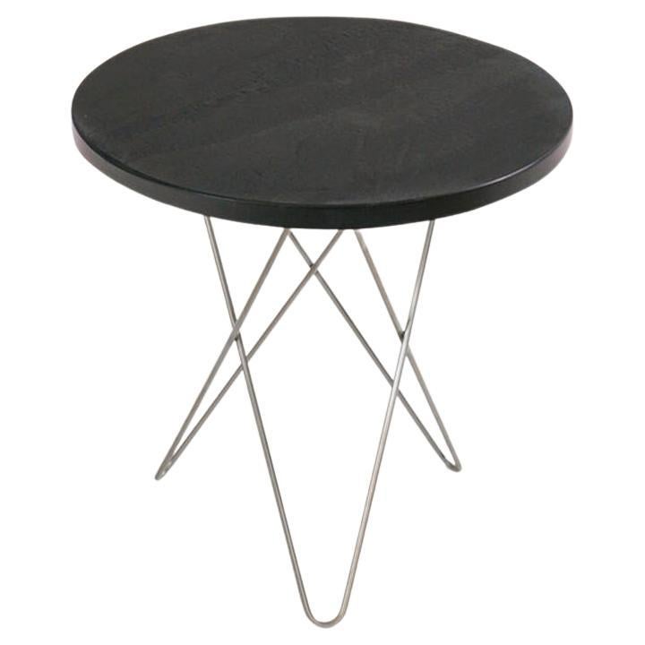 Black Slate and Black Steel Tall Mini O Table by OxDenmarq For Sale at ...