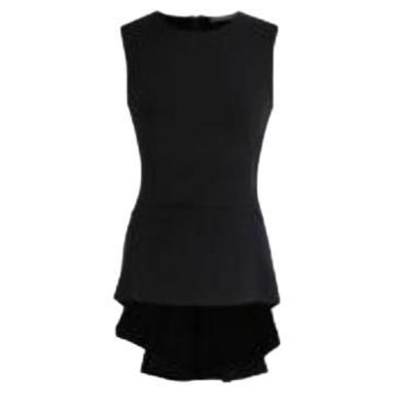 Black Sleeveless Ruffled High-Low Top For Sale at 1stDibs