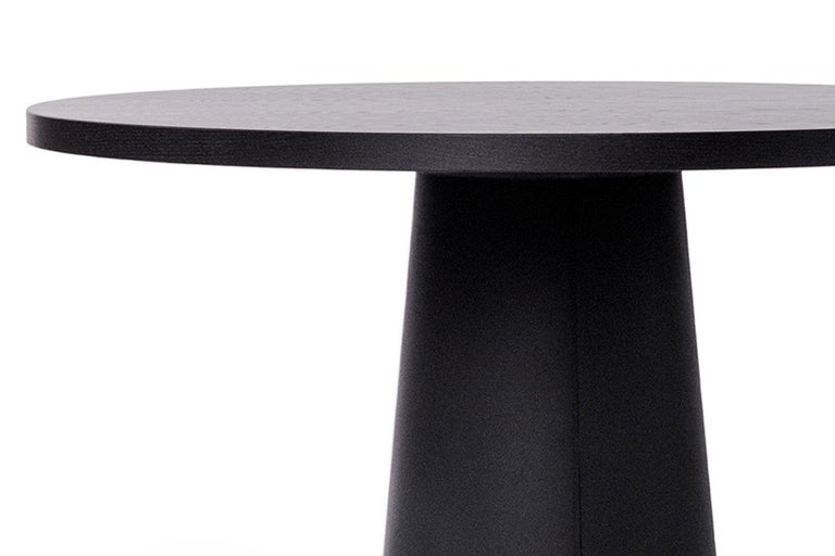 Black Stained Oak Top Container Round Pedestal Dining Table, Moooi For ...
