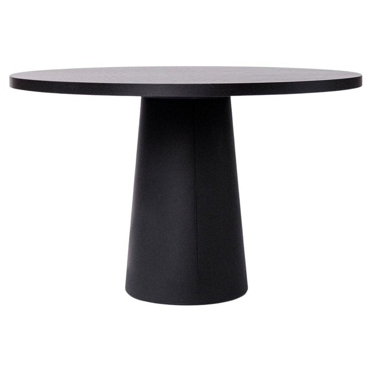 Black Stained Oak Top Container Round Pedestal Dining Table, Moooi For ...