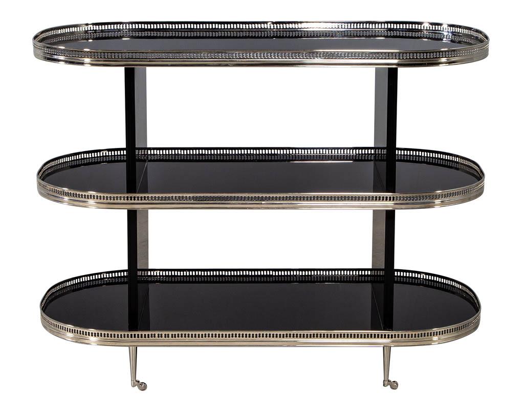 Black Stainless Steel Bar Cart Trolley For Sale at 1stDibs