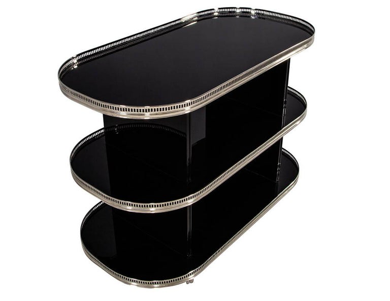 Black Stainless Steel Bar Cart Trolley at 1stDibs