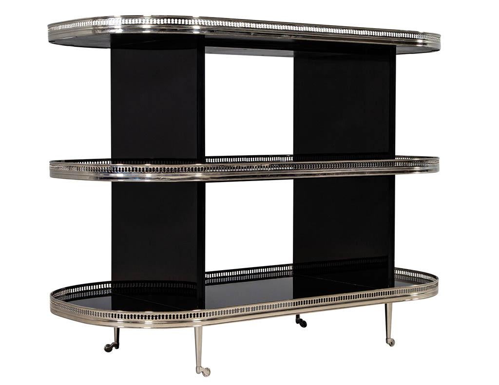 Black Stainless Steel Bar Cart Trolley For Sale at 1stDibs