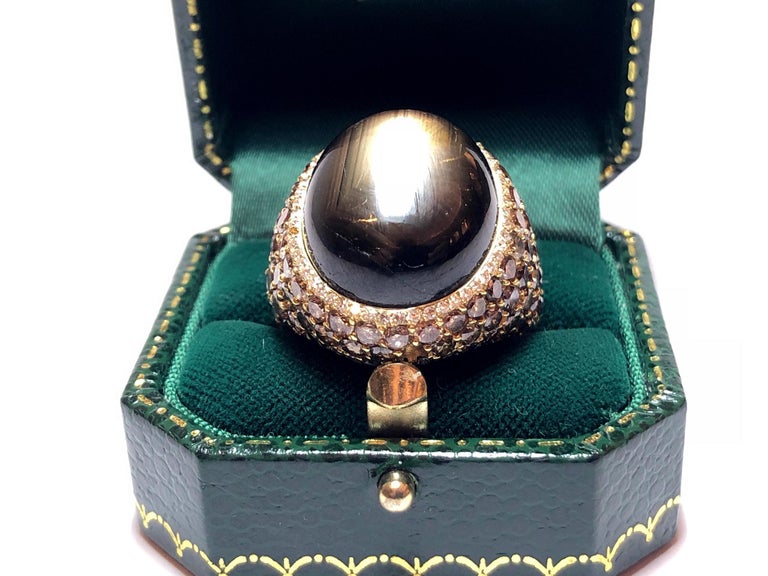 Black Star Sapphire and Diamond Ring at 1stDibs | vintage black star ...