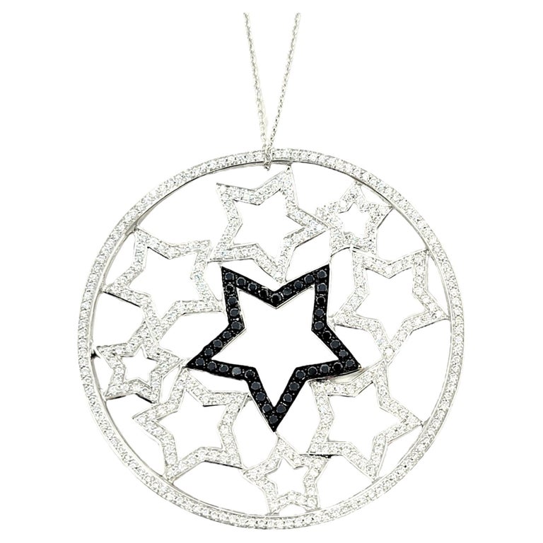 Black Starr and Frost White and Black Diamond Star Medallion Pendant ...