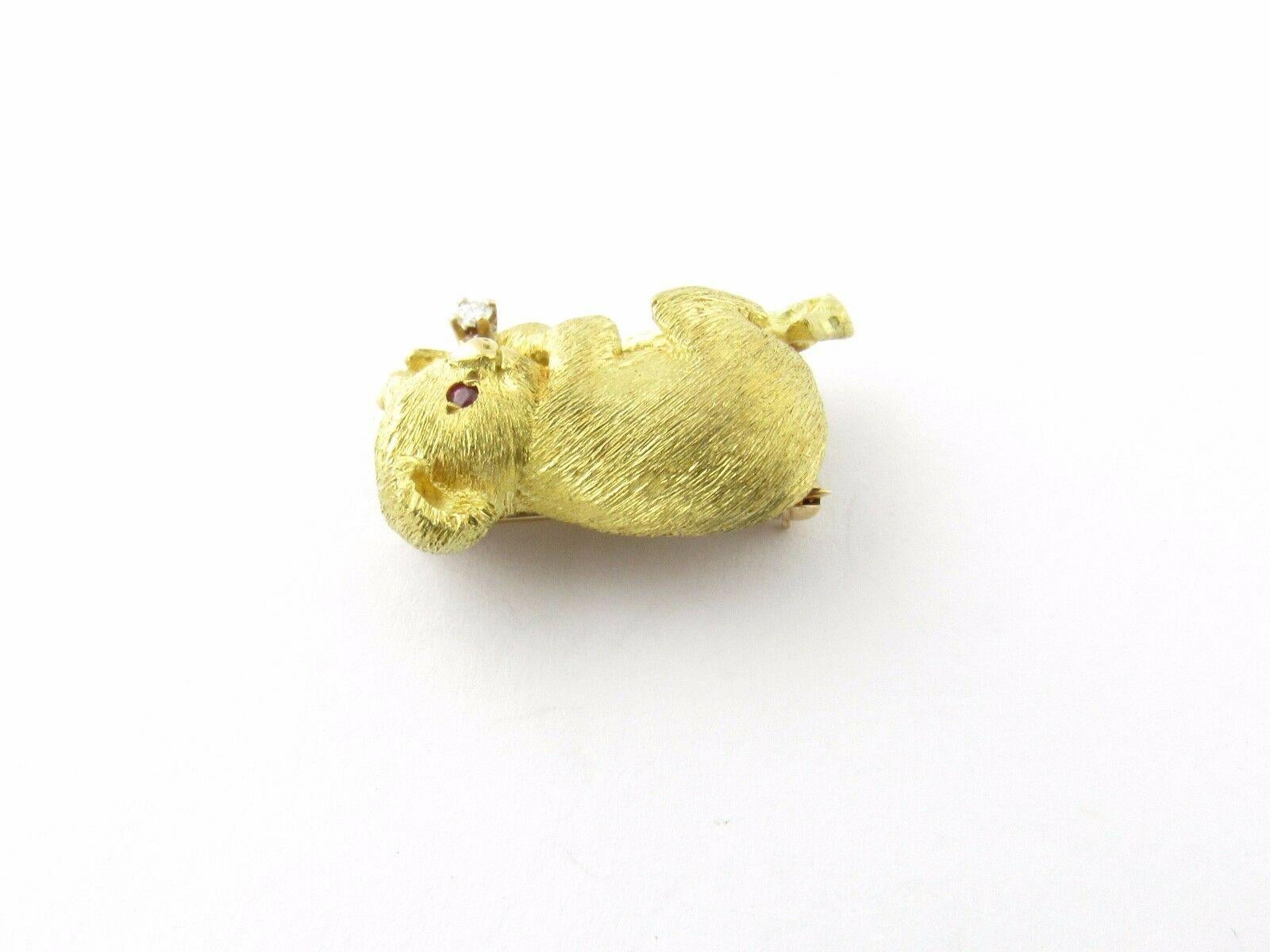 Black Starr and Frost 18 Karat Yellow Gold Diamond Ruby Koala Bear ...