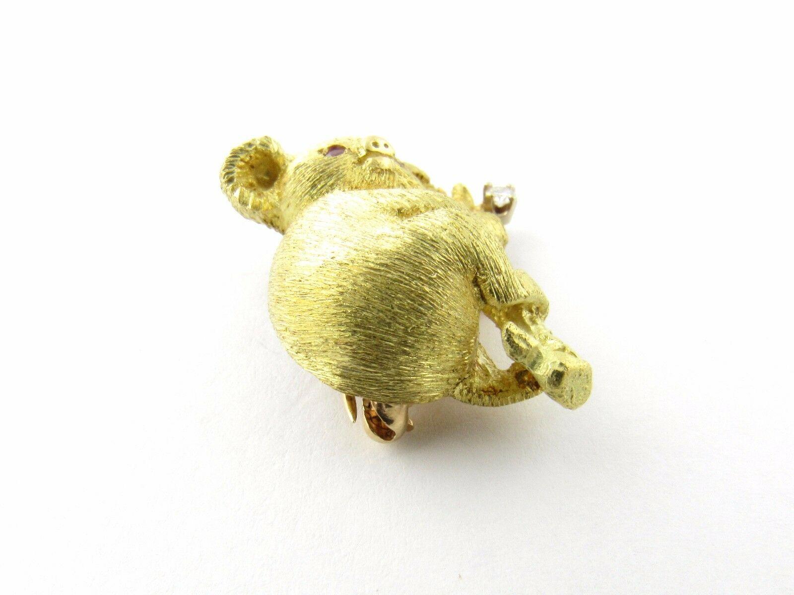 Black Starr and Frost 18 Karat Yellow Gold Diamond Ruby Koala Bear ...
