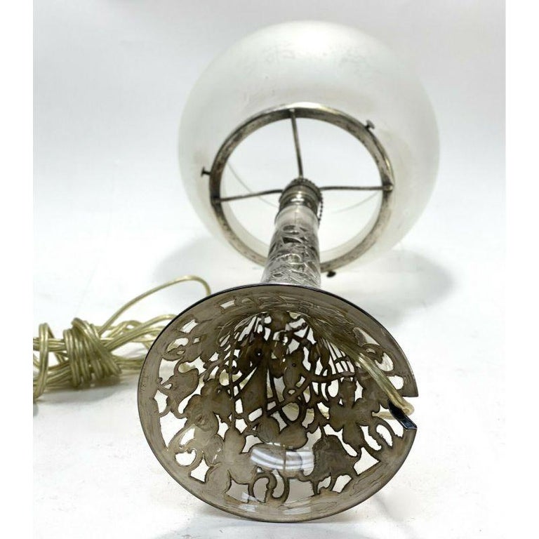 Black Starr Frost 999 Fine Silver Overlay Acid Etched Frosted Glass ...