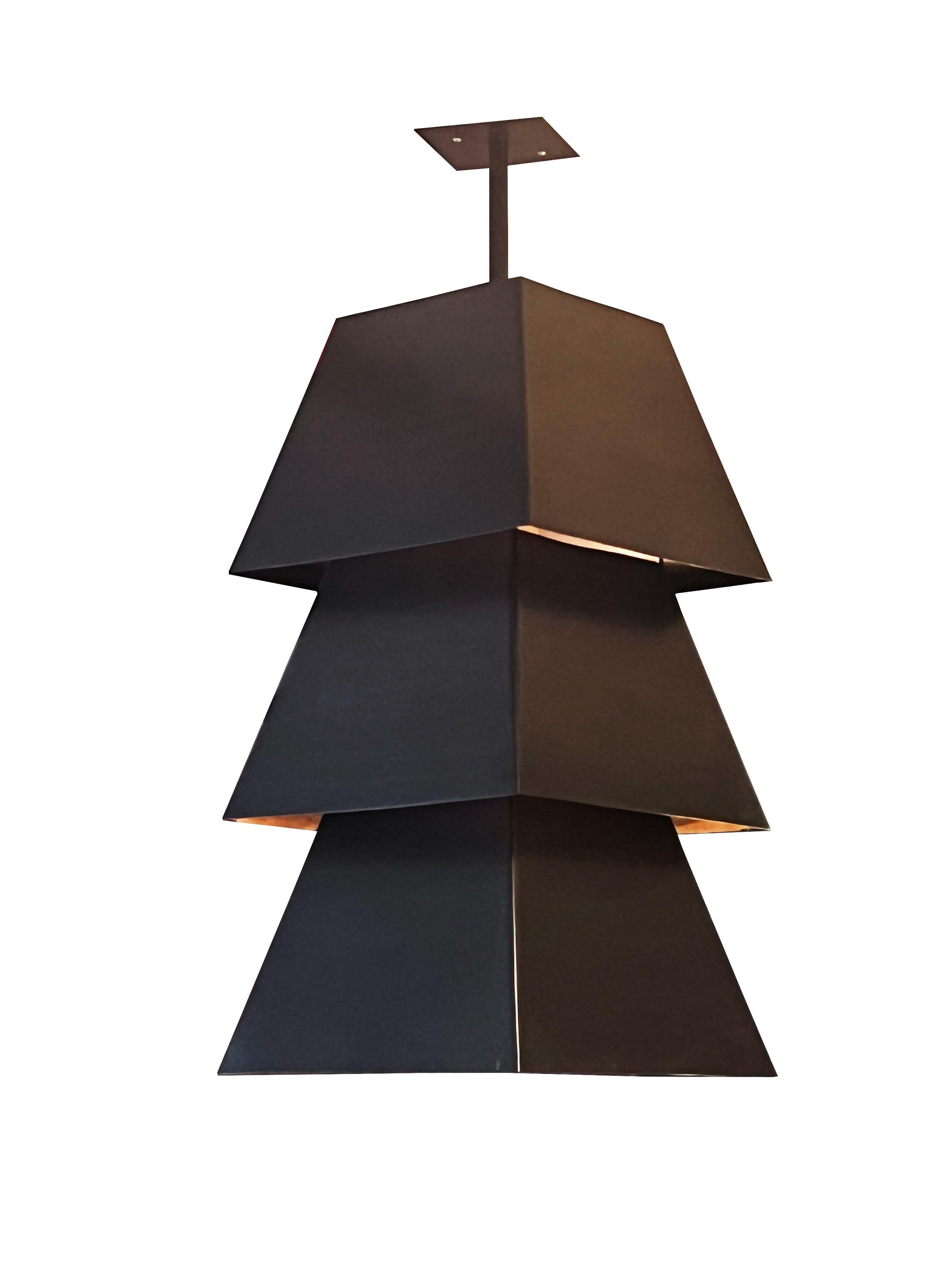 Black Steel Ceiling Fixture Design by Juan Montoya For Sale at 1stDibs