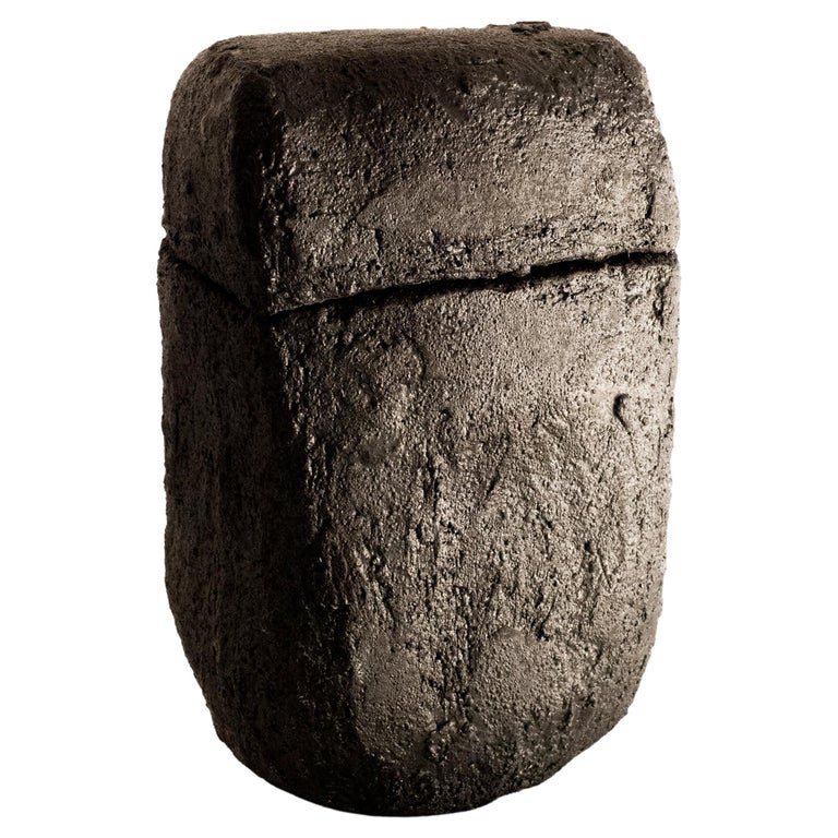 Black Stoneware Box with Lid by Christine Roland For Sale at 1stDibs