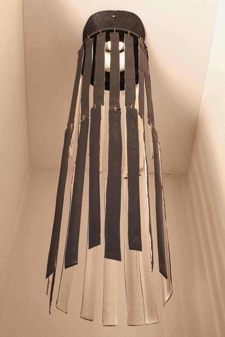 Black Stoneware Chandelier II By Christine Roland For Sale at 1stDibs