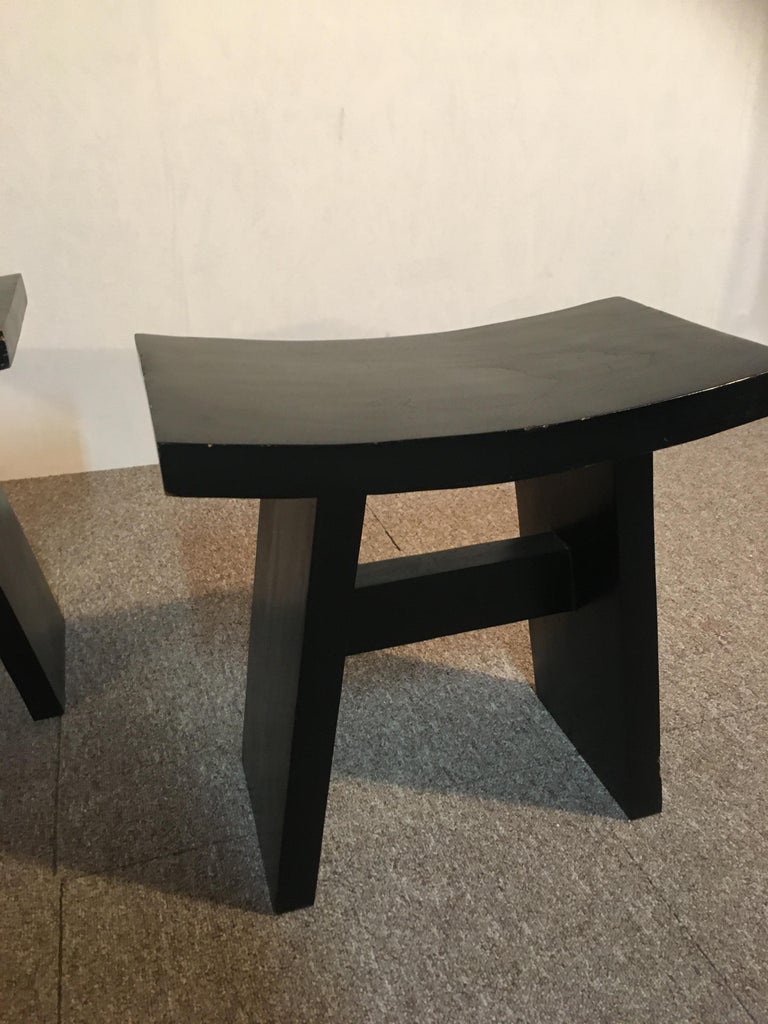 Black Stools, Modernist, Lacquered Wood, XX th at 1stDibs