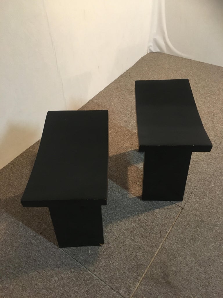 Black Stools, Modernist, Lacquered Wood, XX th at 1stDibs