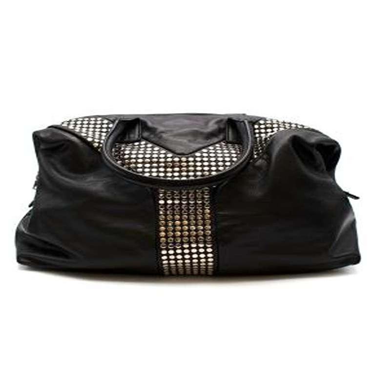 Black Studded Leather Easy Y Tote For Sale at 1stDibs