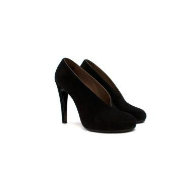 Black Suede Florida V-Cut Pumps For Sale at 1stDibs