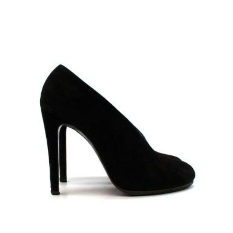 Black Suede Florida V-Cut Pumps For Sale at 1stDibs
