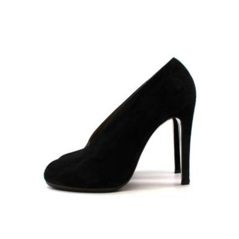 Black Suede Florida V-Cut Pumps For Sale at 1stDibs