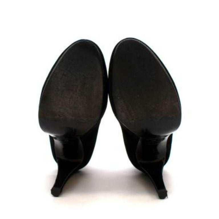 Black Suede Florida V-Cut Pumps For Sale at 1stDibs