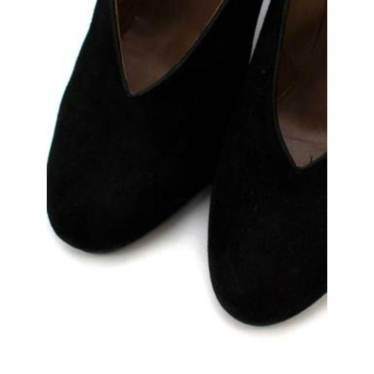 Black Suede Florida V-Cut Pumps For Sale at 1stDibs
