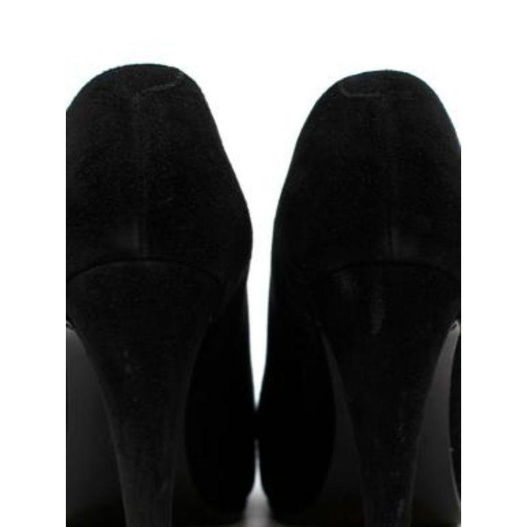 Black Suede Florida V-Cut Pumps For Sale at 1stDibs