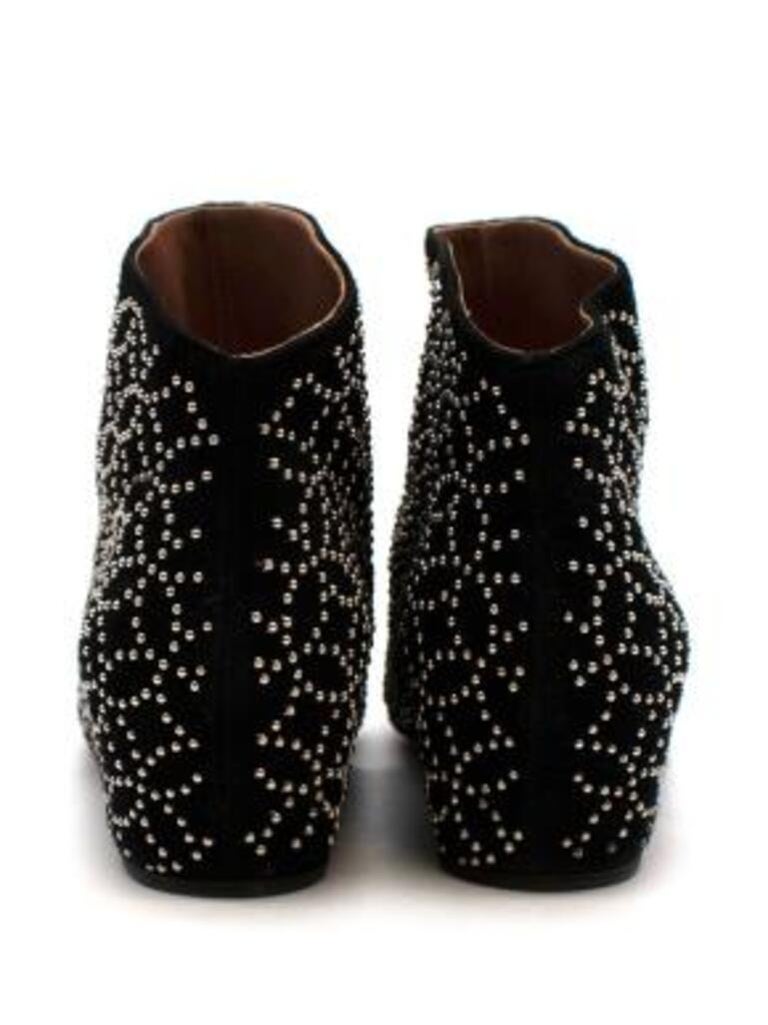 Black suede silver studded boots For Sale at 1stDibs