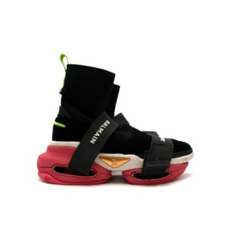 Black suede and stretch knit Bold trainers For Sale at 1stDibs
