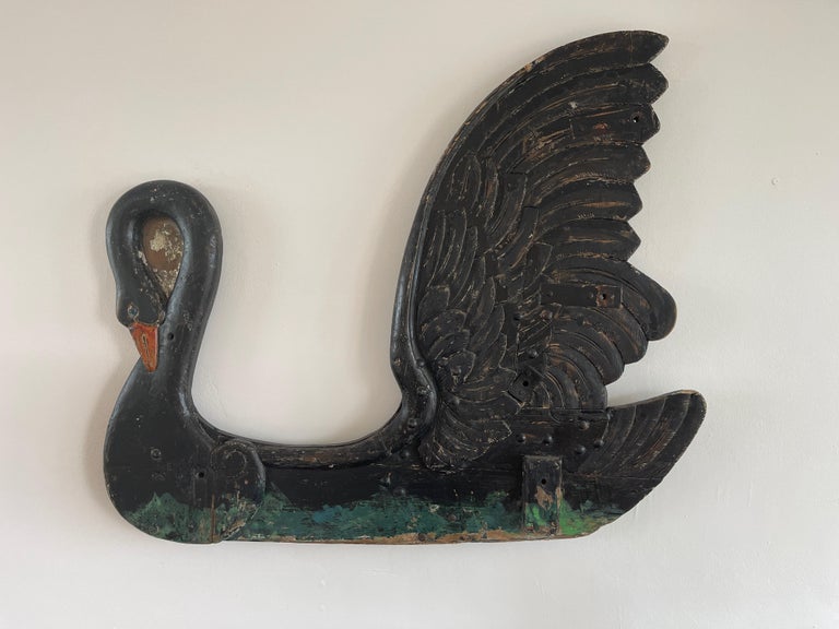 Black Swan Carved Wood Carousel at 1stDibs