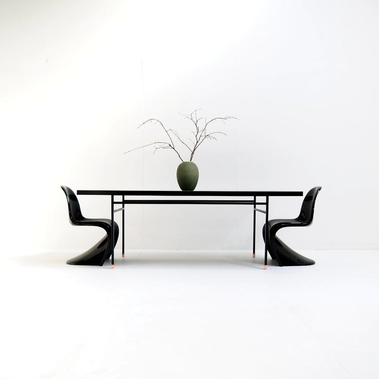 Black Table Attr. to French Modernist Designer Paul Geoffroy For Sale ...