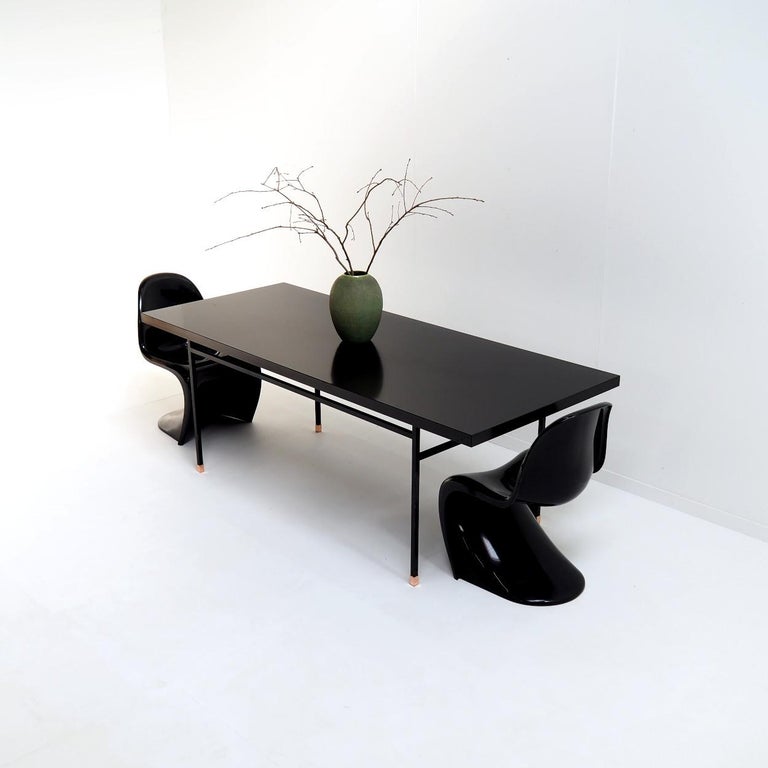 Black Table Attr. to French Modernist Designer Paul Geoffroy For Sale ...