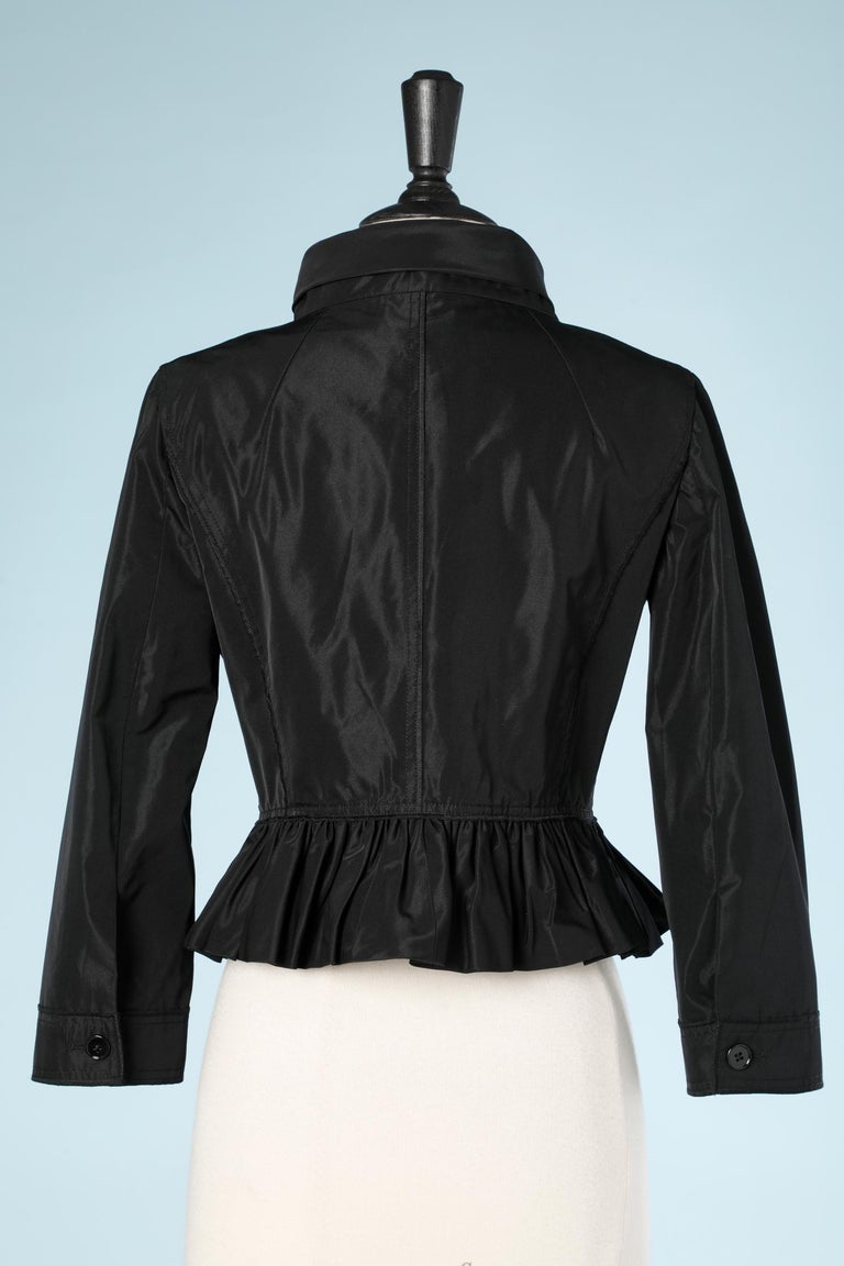 Black taffeta jacket with ruffles Dolce and Gabbana For Sale at 1stDibs