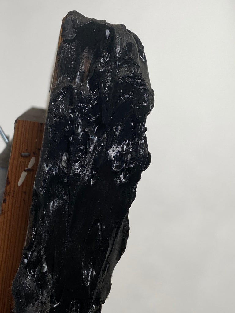 Black Tar on Vintage Painting, 21st Century by Mattia Biagi For Sale at ...