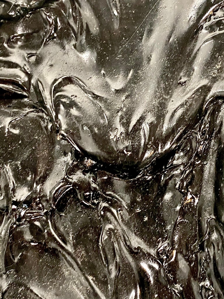 Black Tar on Vintage Painting, 21st Century by Mattia Biagi For Sale at ...